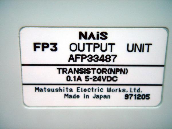 MATSUSHITA NAiS FP3 OUTPUT UNIT AFP33487::::裕益科技有限公司::::MATSUSHITA AFP33487